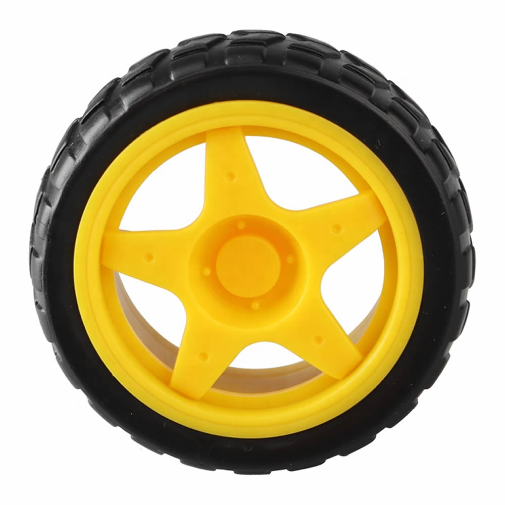TT Tekerlek 2.5x6.8cm Plastik Sarı Oyuncak Araba Rubber Lastik Robot ...
